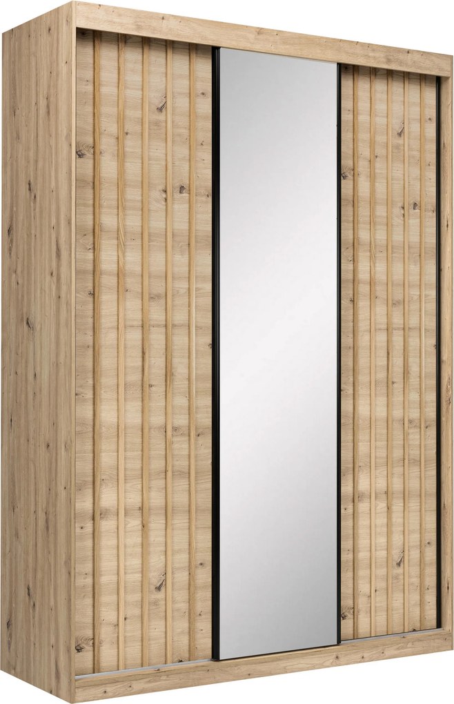 XXXLutz ŠATNÍ SKŘÍŇ S POSUVNÝMI DVEŘM, dub artisan, 150/215/59,5 cm P & B - Šatní skříně - 000885001515