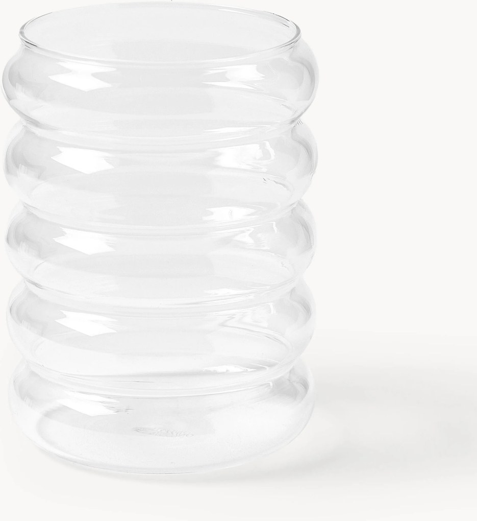 Sada ručně foukaných sklenic na long drink z borosilikátového skla Bubbly, 4 díly