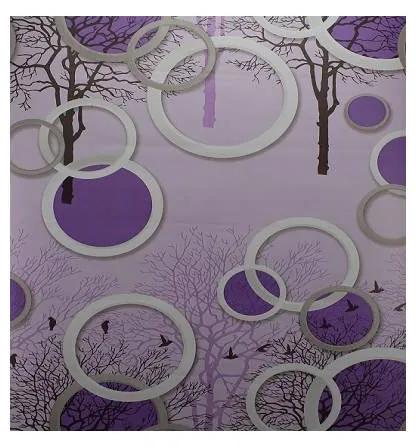 Samolepící fólie kruhy se stromy fialové  45 cm x 10 m