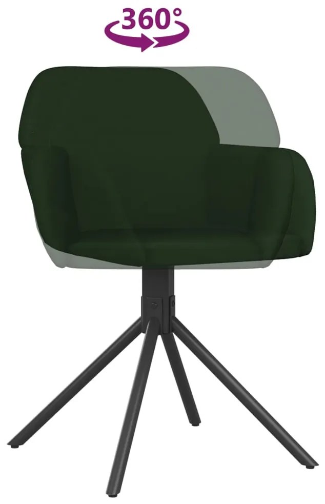 Otočné jídelní židle 2 ks tmavě zelené samet - Default Title