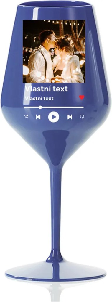 Personalizovaná nerozbitná sklenice s motivem přehrávače