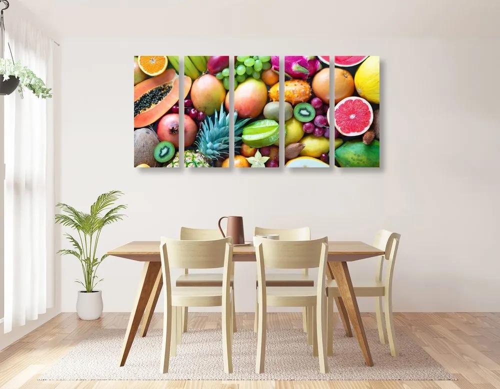 5-dílný obraz tropické ovoce Varianta: 200x100