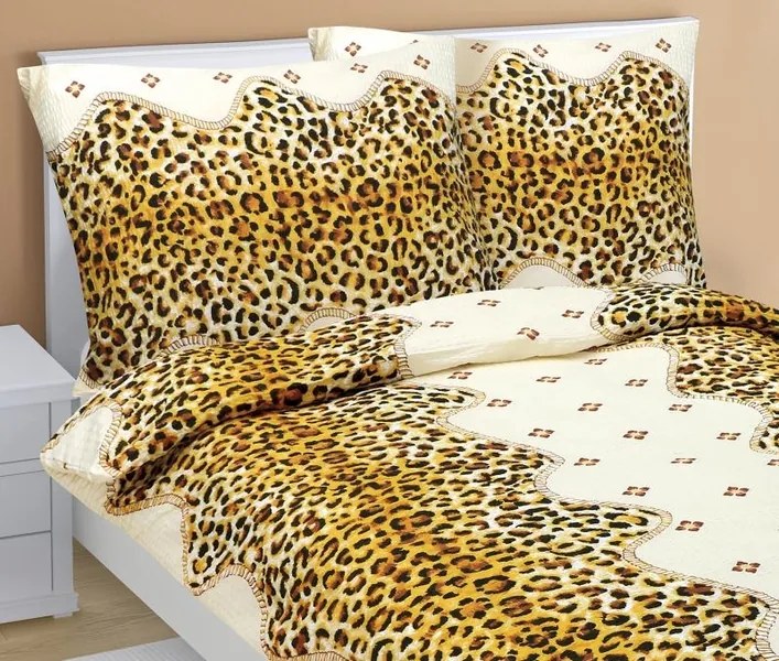 Bellatex Povlečení krepové Leopard vzor velikost 140x200, 70x90 cm