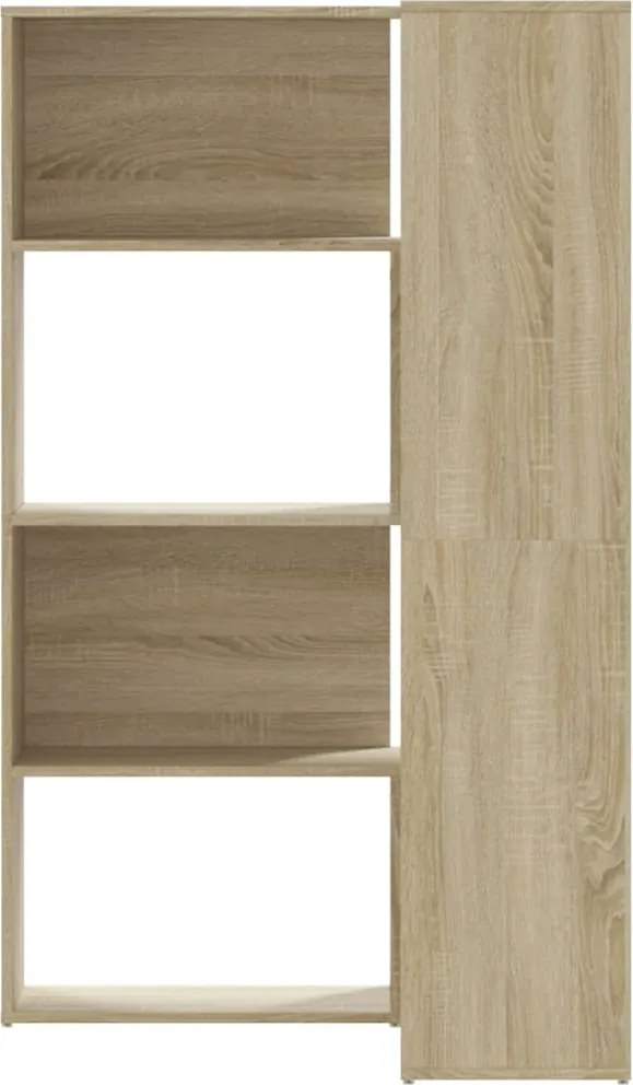 Rohová knihovna 4patrová dub sonoma 85 x 85 x 140 cm kompozit 3307812