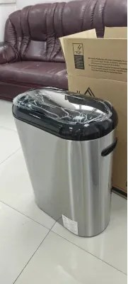 HOMCOM automatický odpadkový koš do kuchyně s infračerveným pohybovým senzorem, senzorový koš 50 l, stříbrný