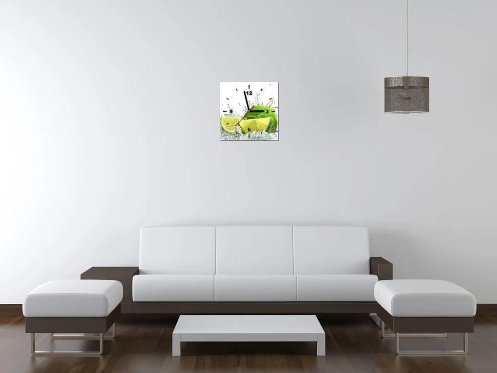 Gario Obraz s hodinami Zelená limetka Rozměry: 100 x 40 cm