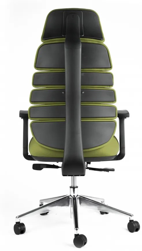MERCURY STAR Kancelářská ergonomická židle SPINE s podhlavníkem — látka, nosnost 130 kg Tmavě šedá