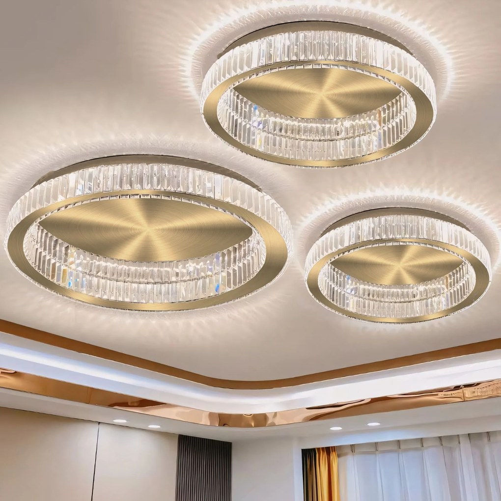 Toolight Toolight, stropní svítidlo 60cm, 36W, 4000K, 1680lm, APP1724-C, zlatá matná, OSW-09305