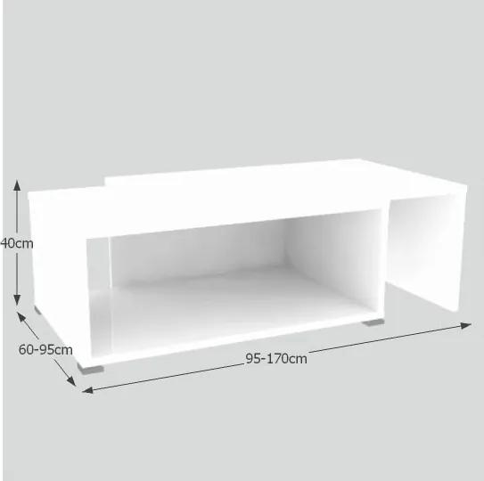 Konferenční rozkládací stolek, bílá/bílá, DRON