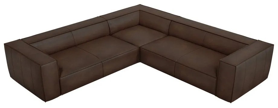 Tmavě hnědá kožená rohová pohovka (variabilní) Madame – Windsor &amp; Co Sofas