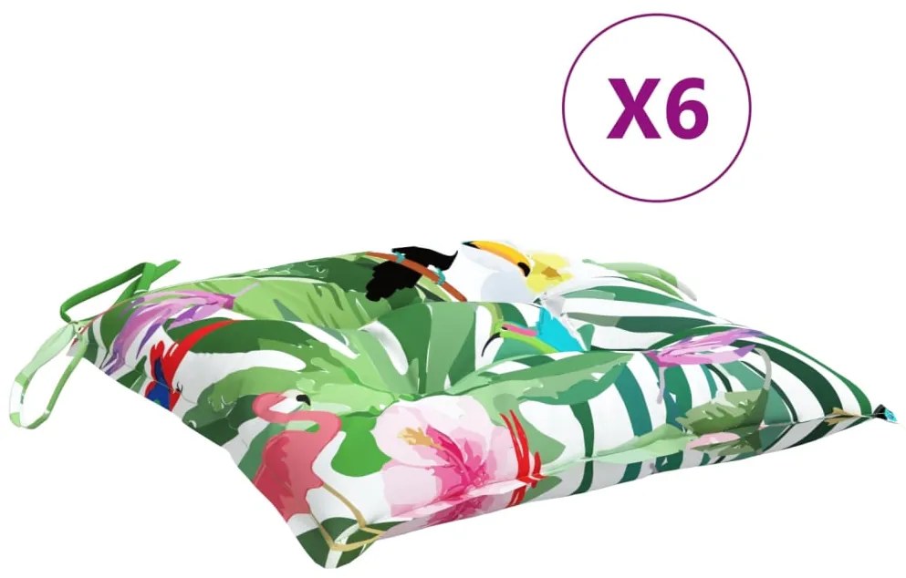 vidaXL Podušky na židli 6 ks vícebarevné 40 x 40 x 7 cm textil
