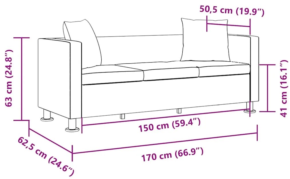 vidaXL Marketos 3místná pohovka umělá kůže bílá