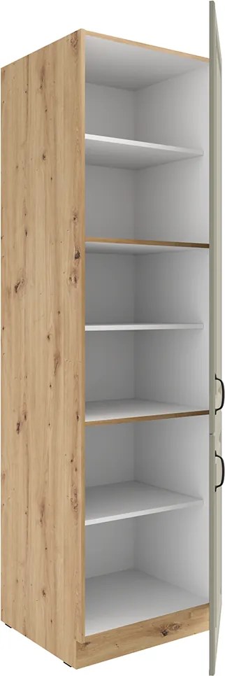 STILO ac | vysoká skříňka 60 DK-210 2F potravinová s policemi | 60 cm | UNI dvířka | artisan/světle šedá