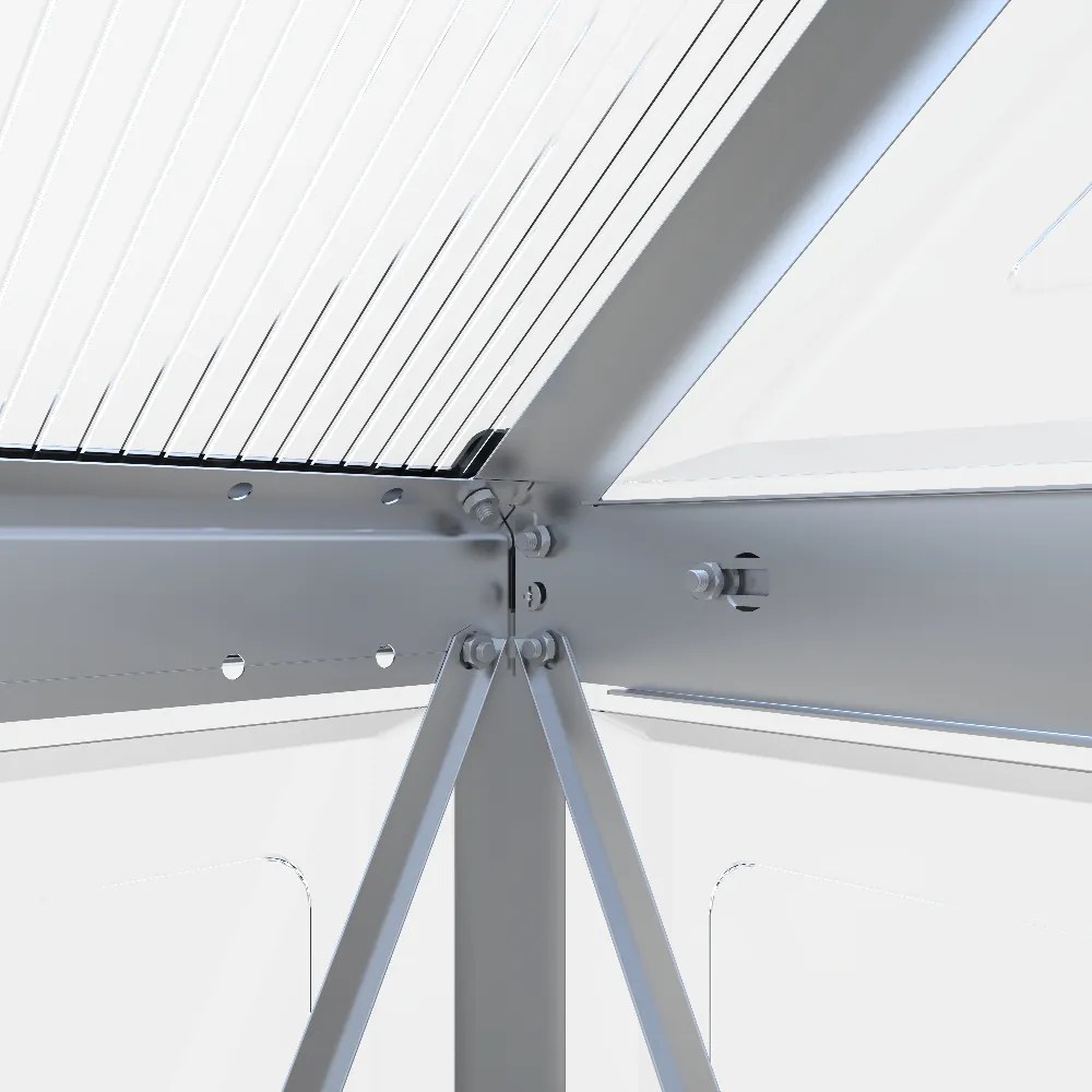 Skleník se základnou BestBerg SH-6 / 6,6 m² / 360 x 182 x 208 cm / stříbrná