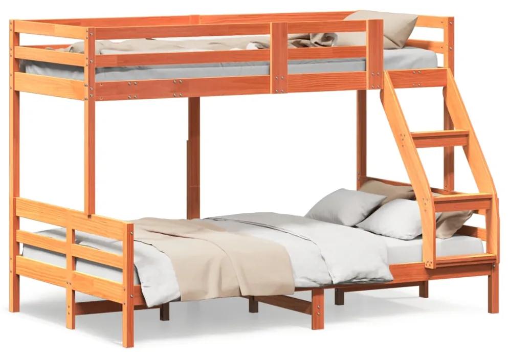 Patrová postel 80 x 200/120 x 200 cm voskově hnědá borové dřevo,  3207180