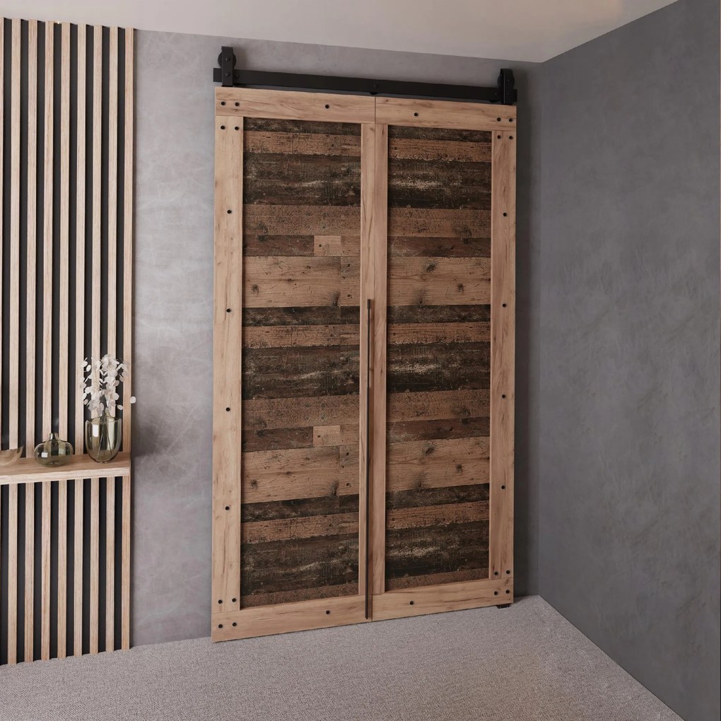 Skládací posuvné dveře QUDIO M2 Craft + Old Style 100