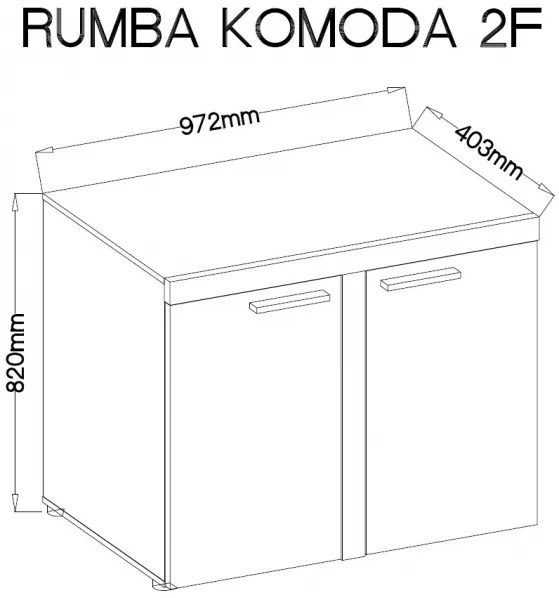 Stolarz komoda RUMBA grafit 2F