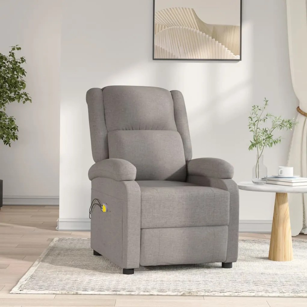 Elektrické masážní křeslo taupe textil 3098366