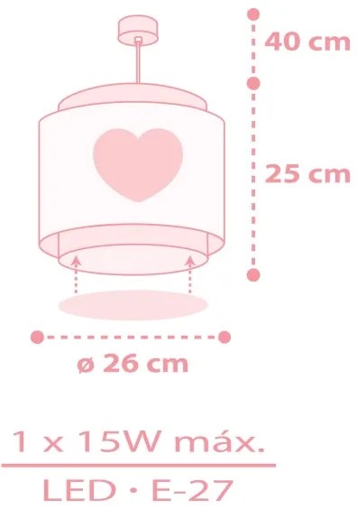 Dalber 76012S - Dětský lustr BABY DREAMS 1xE27/15W/230V růžová