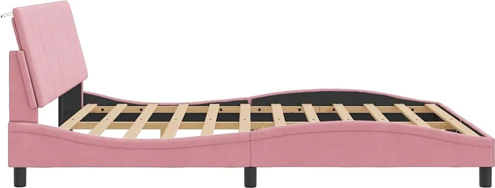Rám postele bez matrace Hanko růžový 180x200 cm samet 3207866