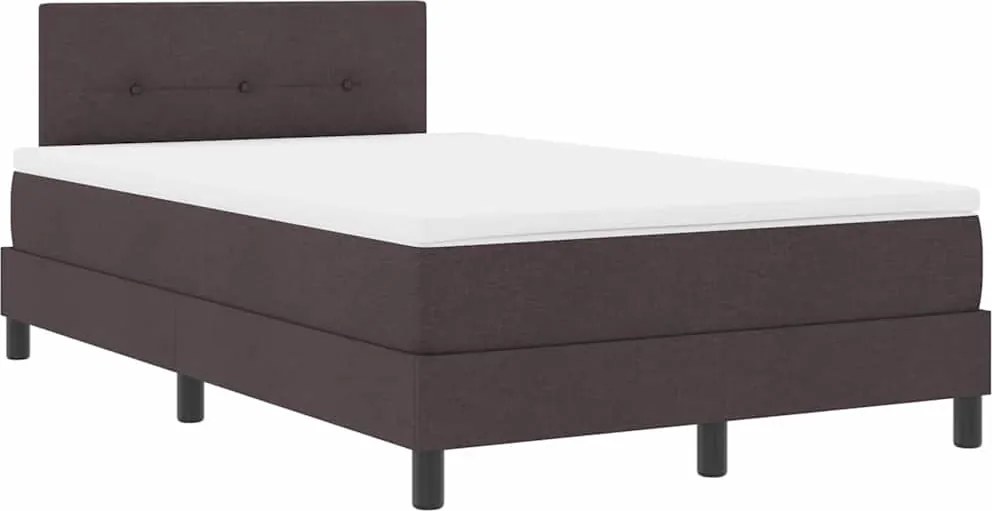 Postel s boxspringem s čelo Tmavě hnědá 120 x 200 cm textil 3338681