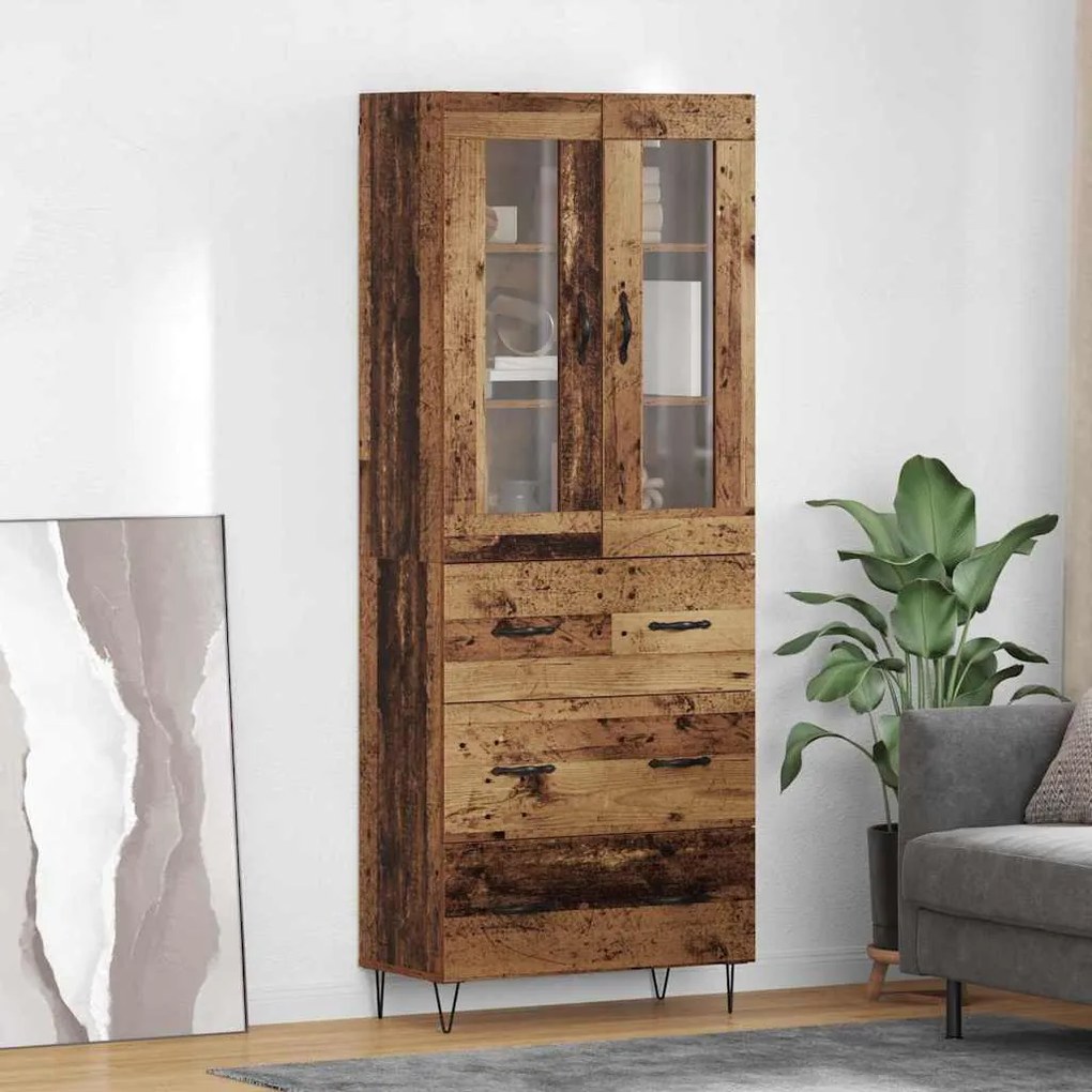 Vysoký bufet Staré dřevo 69,5 x 34 x 90 cm Kompozitní dřevo 3402695