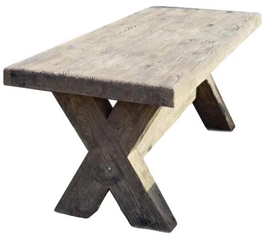 Zahradní betonový stůl Blansko - imitace dřeva