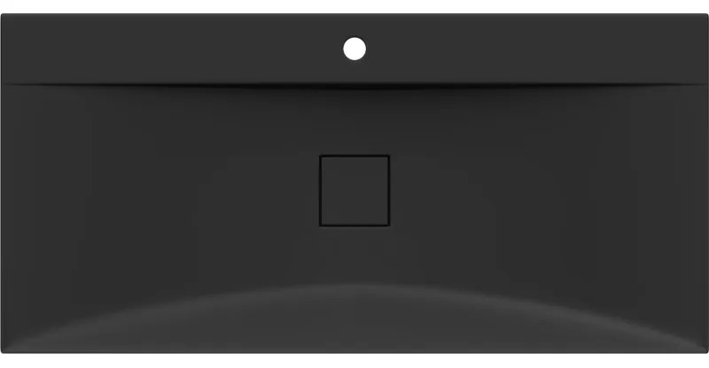 Mexen Poli, umyvadlo na desku z konglomerátu 1/O 100 x 48 cm, černá matná, 23021071