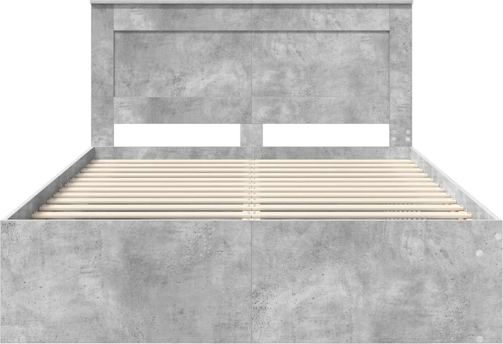 Rám postele s čelo Beton 160 x 200 cm Masivní borové dřevo 3410067