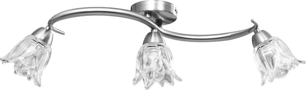 Stropní lampa průhledná skleněná stínidla 3 žárovky E14 tulipán 289230