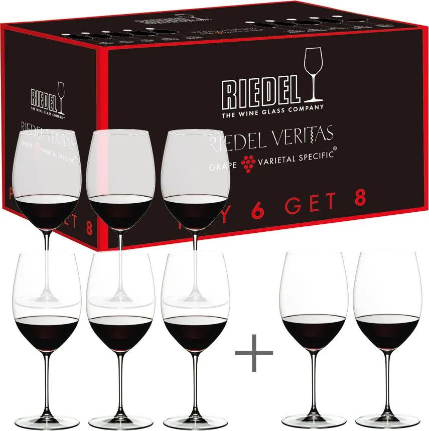 Riedel Výhodné balení 6 + 2 ks zdarma sklenic Cabernet/Merlot Veritas