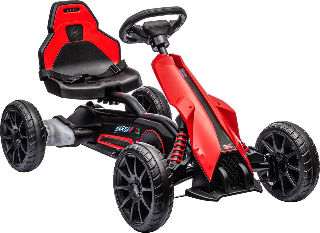 HOMCOM Elektrický Go-Kart pro Děti 3-8 Let s 12V Baterií, Nastavitelná Rychlost 3-5 km/h a Bezpečnostním Pásem, Nosnost 30 kg, Venkovní Použití, 100x5