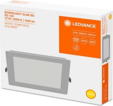 LED podhledové svítidlo LEDVANCE Slim Square 155mm 12W/3000K teplá bílá