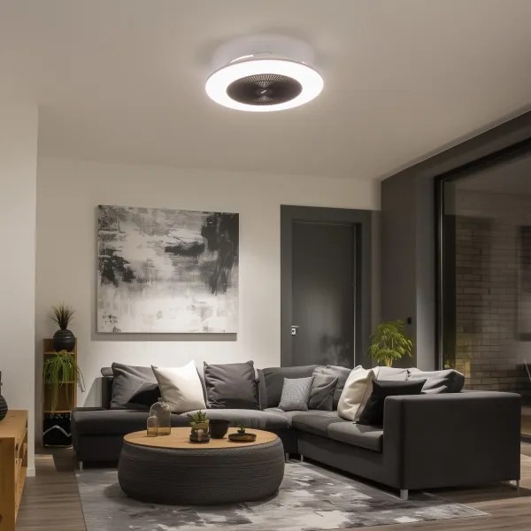 Brilagi - LED Stmívatelné svítidlo s ventilátorem AURA LED/38W/230V černá + DO