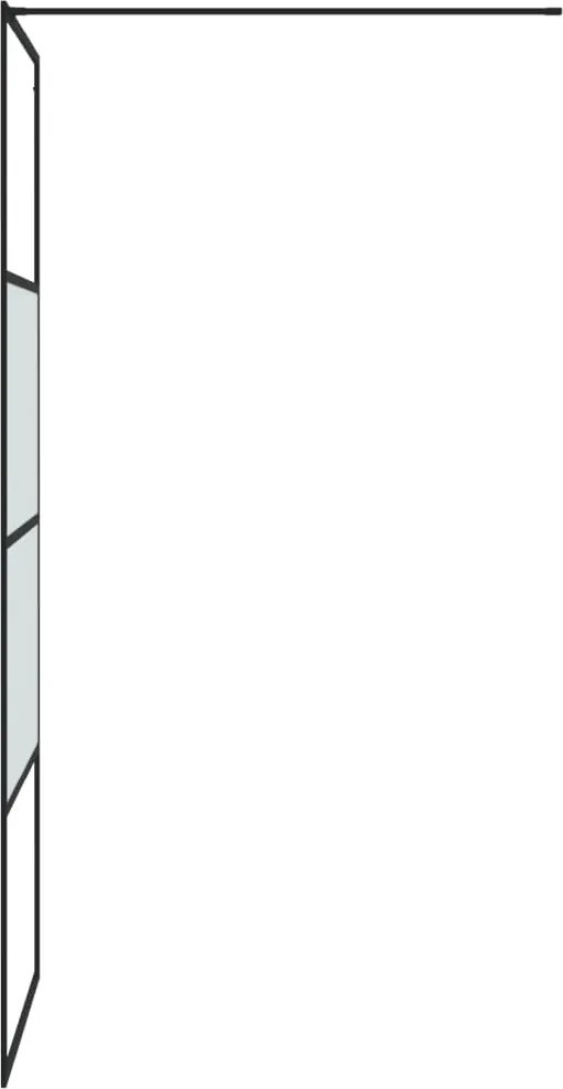Sprchová zástěna walk-in černá 80x195 cm napůl mléčné ESG sklo 152125