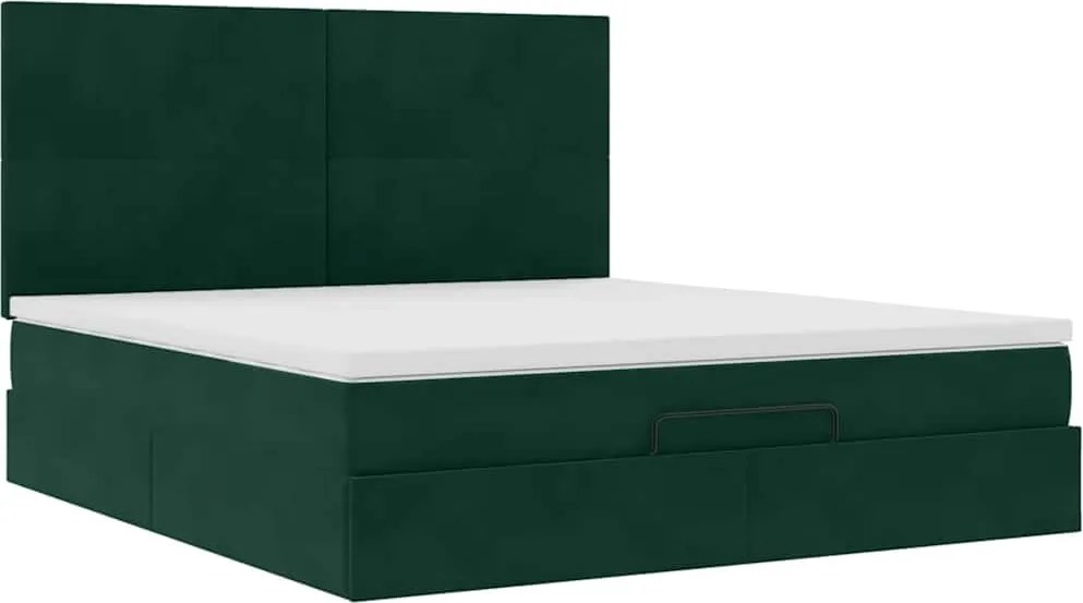 Osmanský rám postele s matracíes tmavě šedá 180x200cm samet 3314267