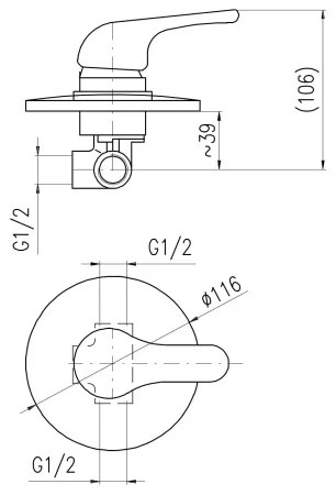 RAV Slezák SA083-Sprchová baterie pro podomítkovou instalaci SAZAVA lesklý chrom