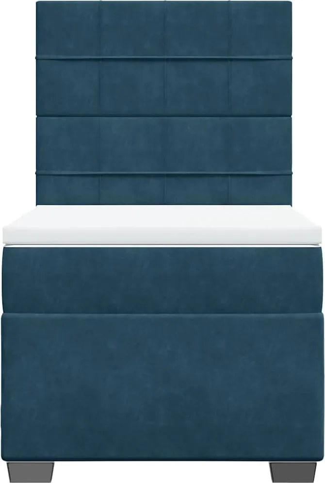 Box spring postel s matrací modrá 100 x 200 cm samet 3293138