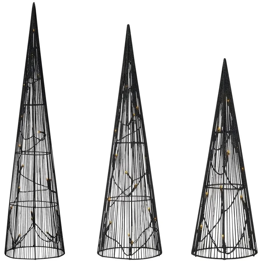 Černé světelné dekorace s vánočním motivem v sadě 3 ks Dunge – Markslöjd