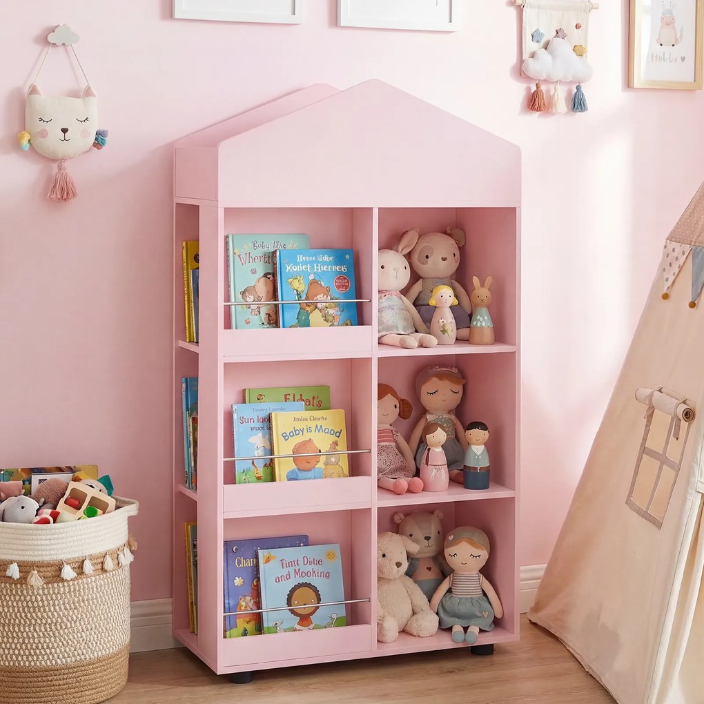 Costway Montessori dětská polička 116 cm Knihovnička Dětská polička na dřevo