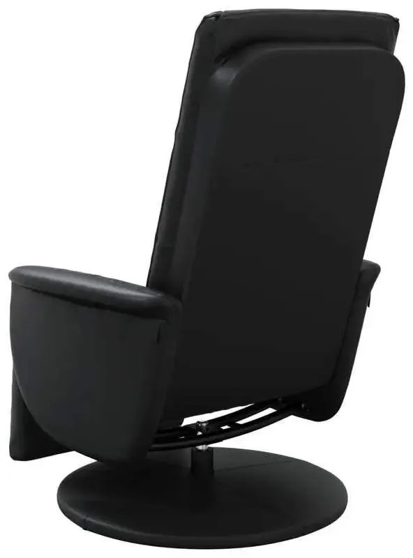 Křeslo relaxační, masážní, polohovací, otočné, ekokůže černá, NoBi PULSAR