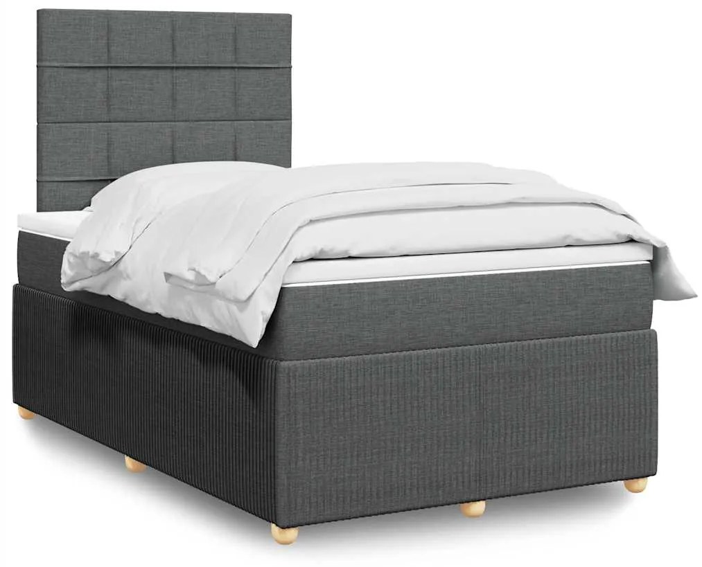 Box spring postel s matrací tmavě šedá 120x190 cm textil 3294296