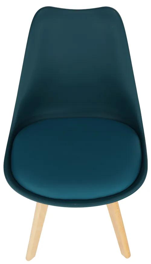 Jídelní židle BALI 2 new, plast a ekokůže petrolejová, podnož buk