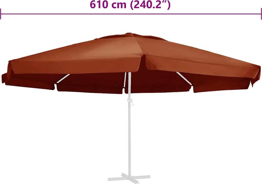 Náhradní potah na zahradní slunečník terakotový 610 cm 312551