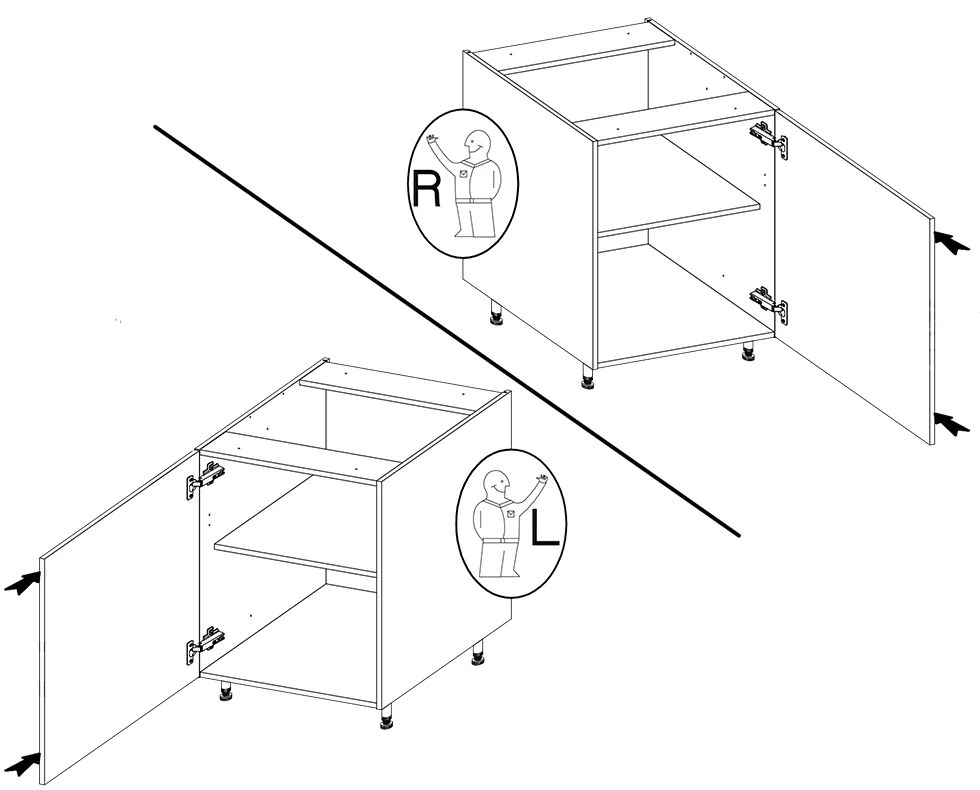 OLD STYLE | dolní kuchyňská skříňka 60 D 1F s policí | 60 cm | antracit/old style