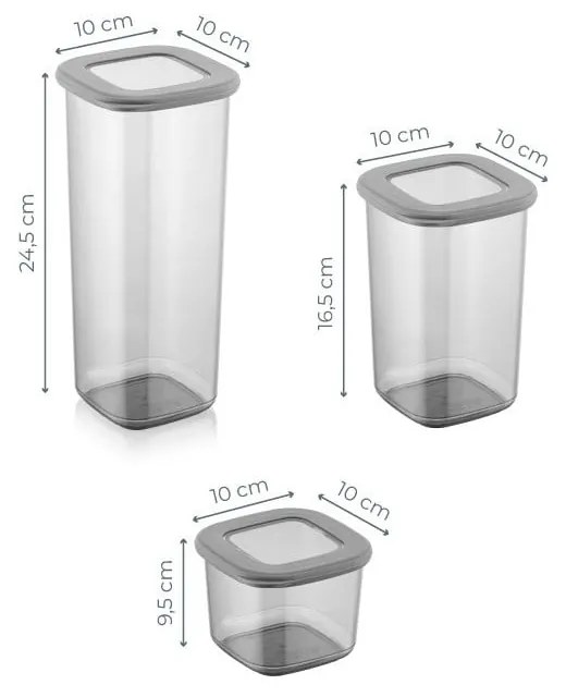 Plastové dózy v sadě 24 ks na potraviny Fresco – Hermia
