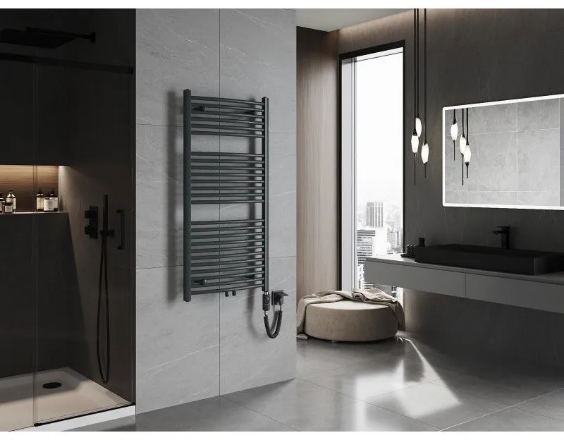 Mexen Ares, elektrické topné těleso 1200x600 mm + topná tyč 600 W, antracitová, W102-1200-600-2600-66
