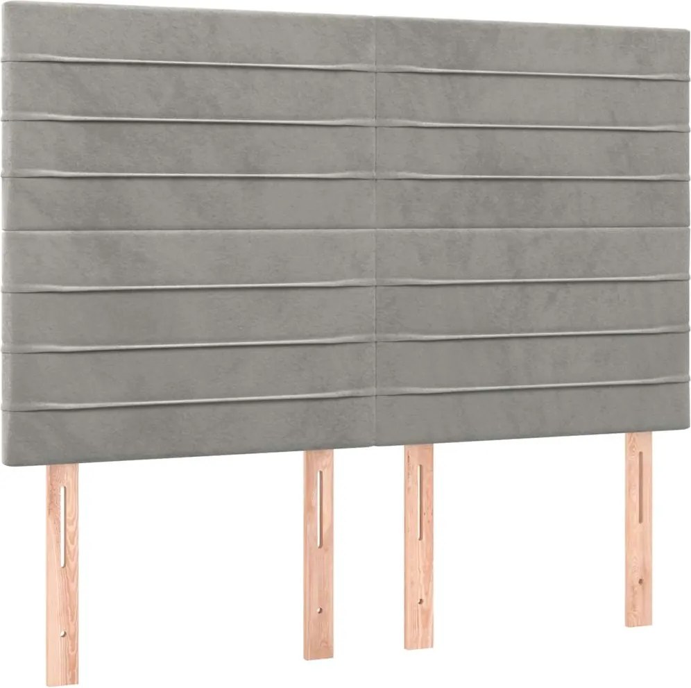 Box spring postel s matrací světle šedá 140x190 cm samet 3129267