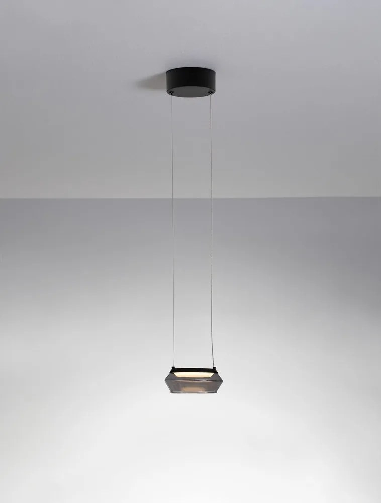 Matně černé skleněné LED závěsné svítidlo ø 14 cm Jailyn – Nova Luce