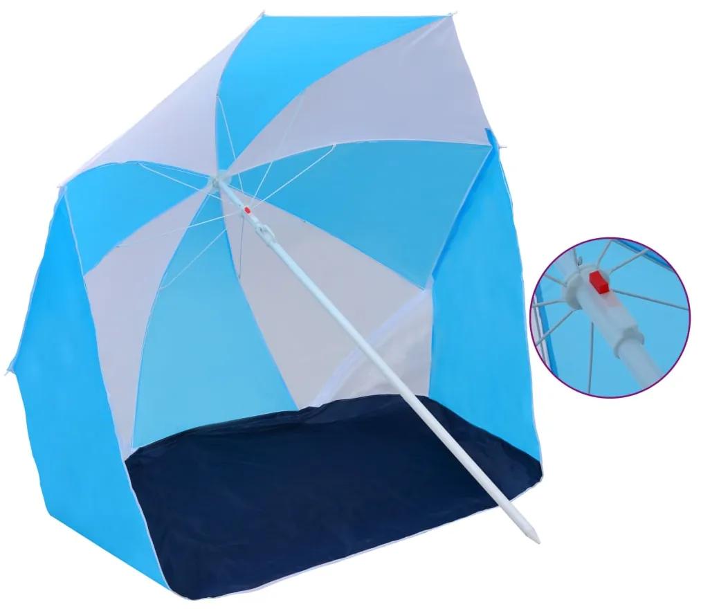 Plážový slunečník modrobílý 180 cm textil - Default Title